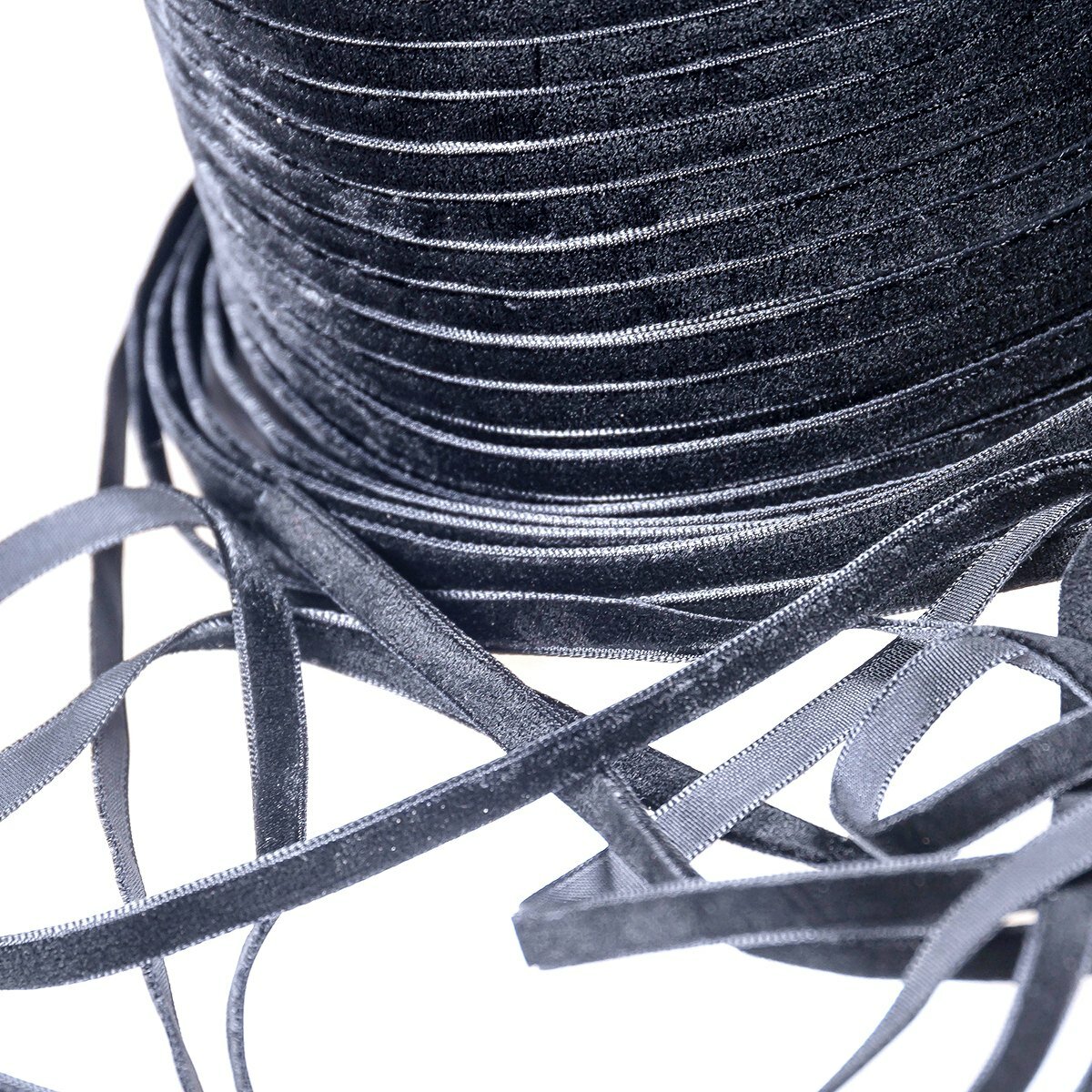 Лента бархатная 10 м для шитья/ рукоделия / декора, цвет черный, ширина 6.5 мм