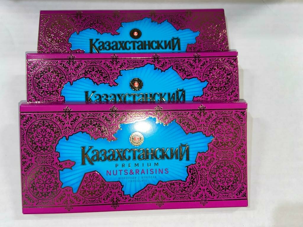 Шоколад казахстанский NUTS & RAISINS (Орех & Изюм) Баян Сулу 100гр*3шт