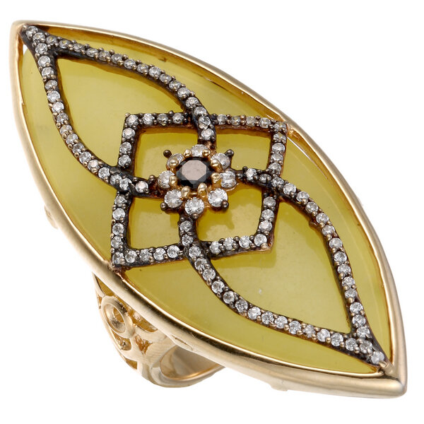 Кольцо, серебро, 925 проба, жадеит