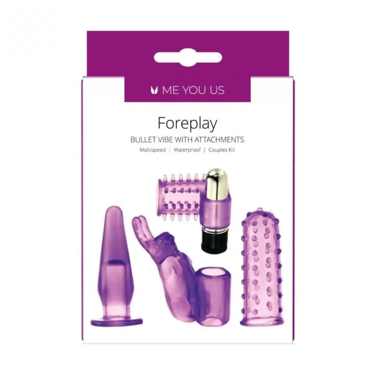 Набор для пар: вибропуля в наборе с насадками Me You Us Foreplay Couples Kit