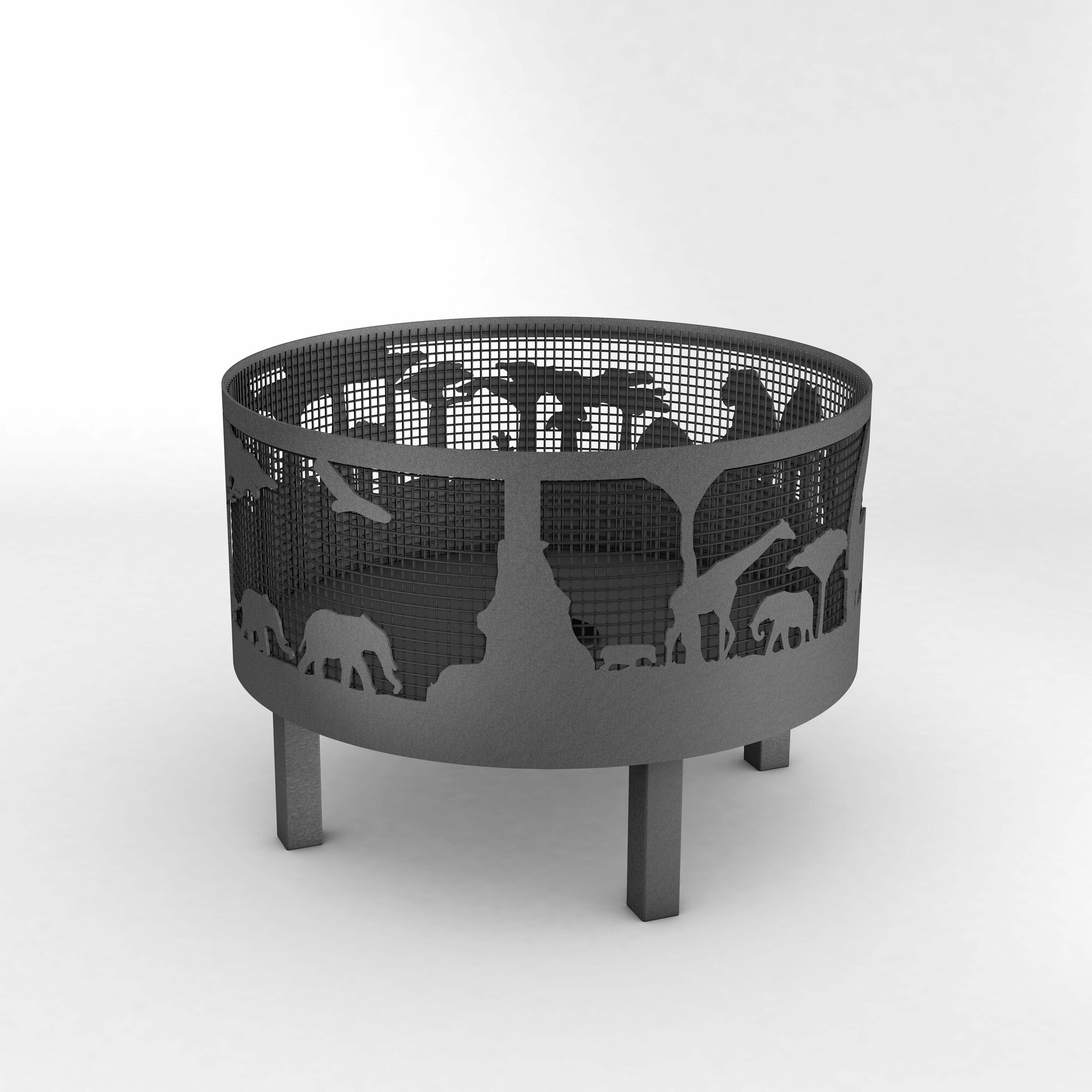 Костровая чаша Сафари+Сетка+Купол искрогаситель 60 см 0,3 см