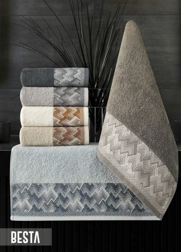 Комплект махровых полотенец VIP COTTON "BESTA" 6 шт. 50*90 PENYE Н 3237