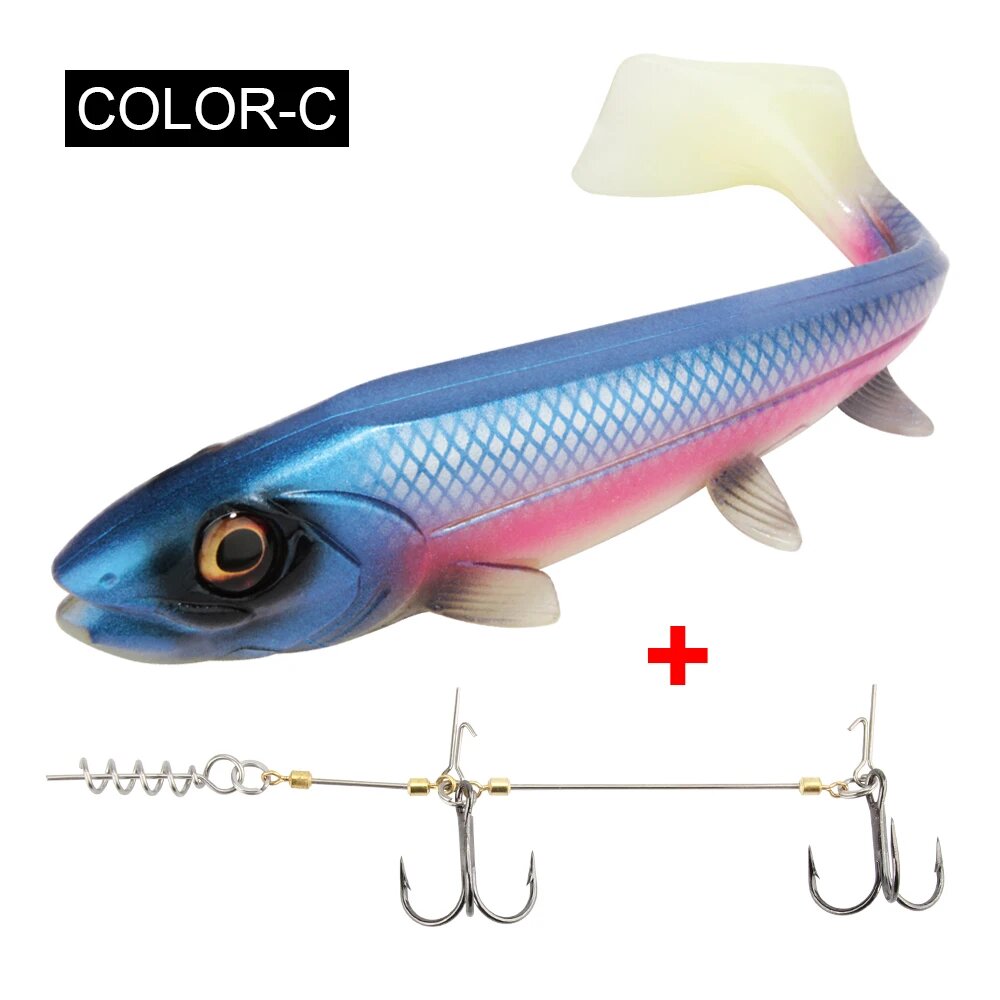 Spinpoler Big Fish мягкая приманка для джиггинга и троллинга 14/18 см 25g lure with S Hook, Color-C