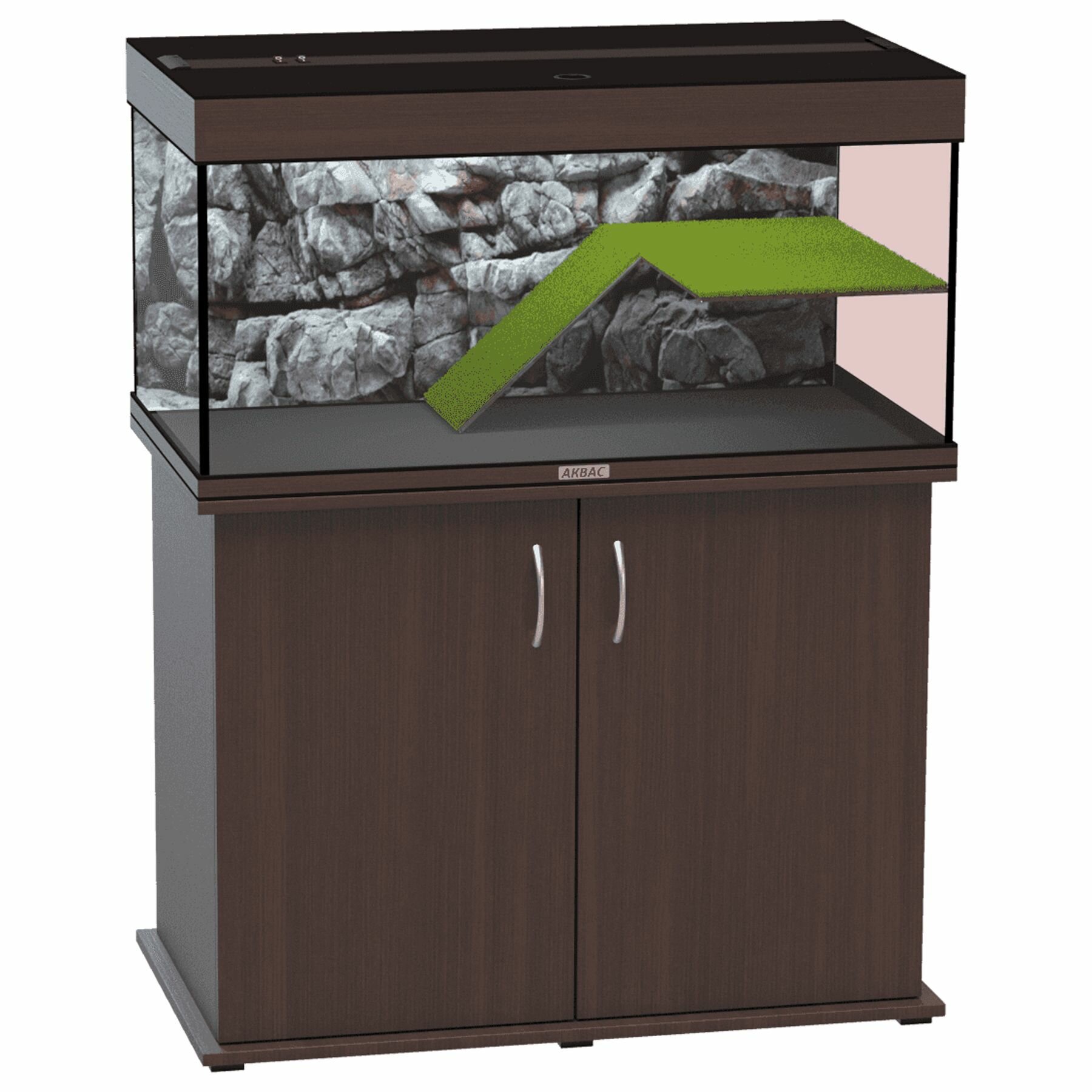 Аквариум для красноухой черепахи 180 литров с тумбой, освещением и крышкой (91*51*47 см) Аквас