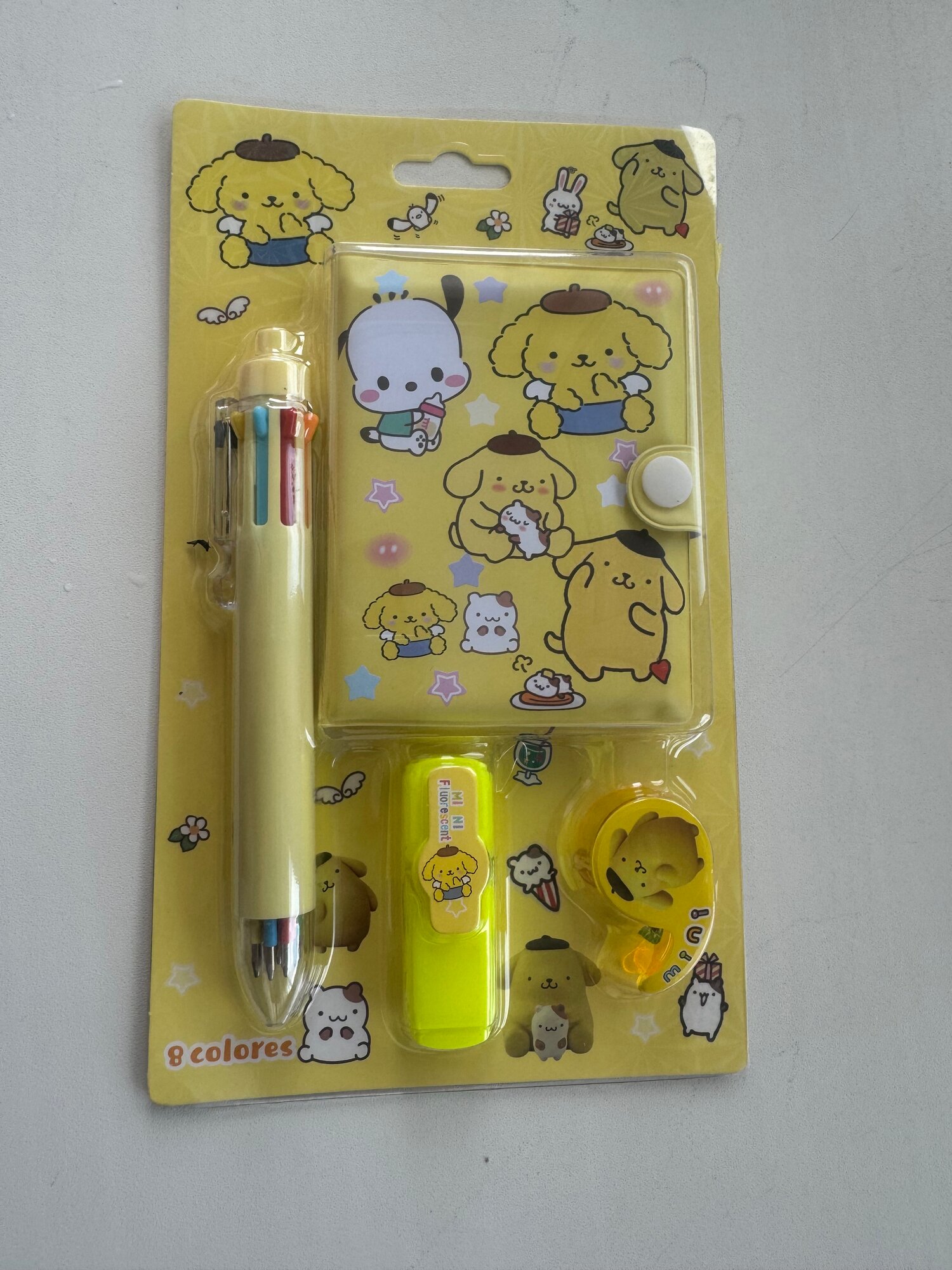Канцелярский детский набор 4в1- маленький блокнот с цветной ручкой Куроми Май мелоди