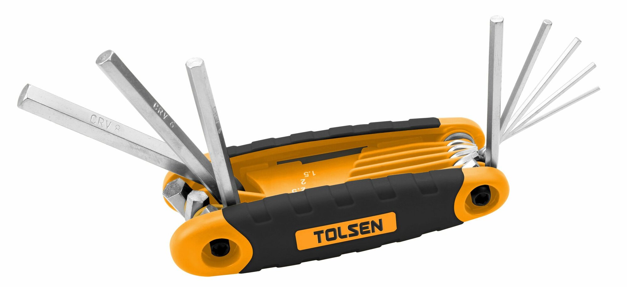 TOLSEN Набор шестигранников, 5/64"-1/4" мм, дюймовые, складной, 9 предметов TT20098