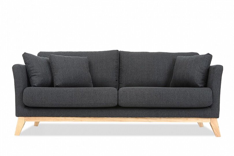 Прямой диван тахта Дублин 2 Лонг нераскладной Серый Рогожка, 180х81х78 см