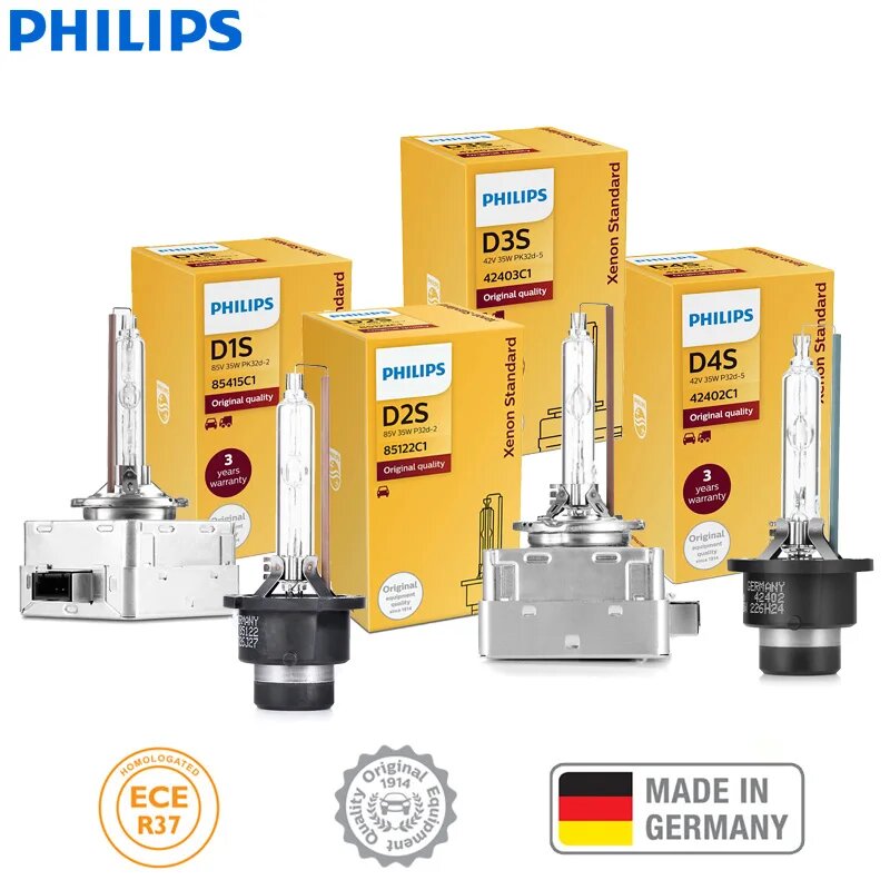 Philips D1S Ксеноновая лампа 12В 35Вт Оригинал XenStart ECE