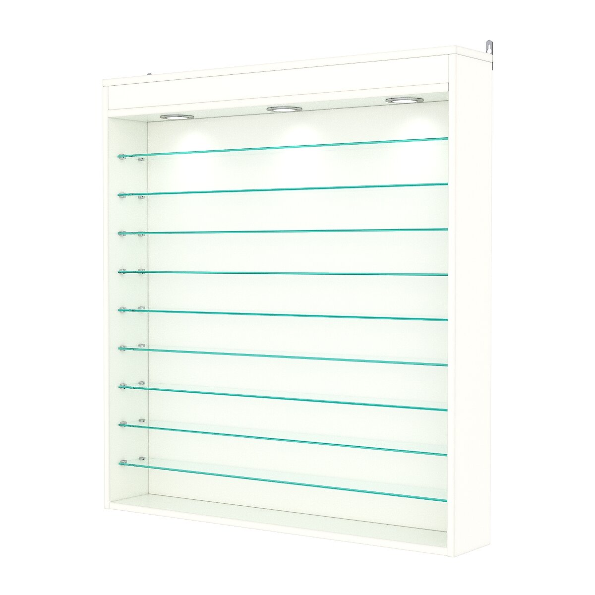 Витрина настенная №4-7Г с подсветкой, Белый. Производитель товара - компания Westcom.