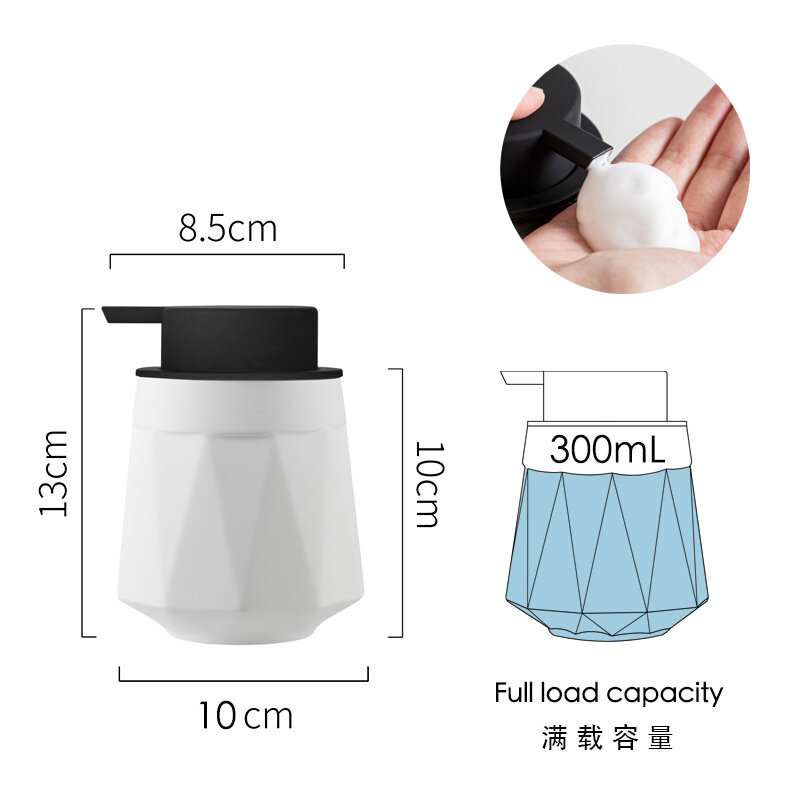 Шампунь-мусс Amazon Feel Foam, дезинфицирующий, для рук, белая бутылка, черная насадка