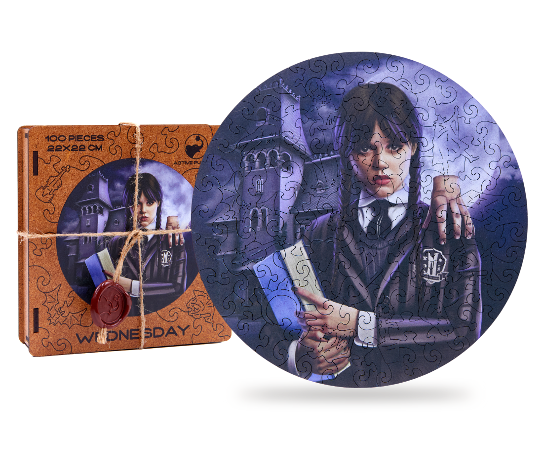 Пазл "Уэнсдей" Active Puzzles, деревянный, 100 элементов, в подарочной упаковке