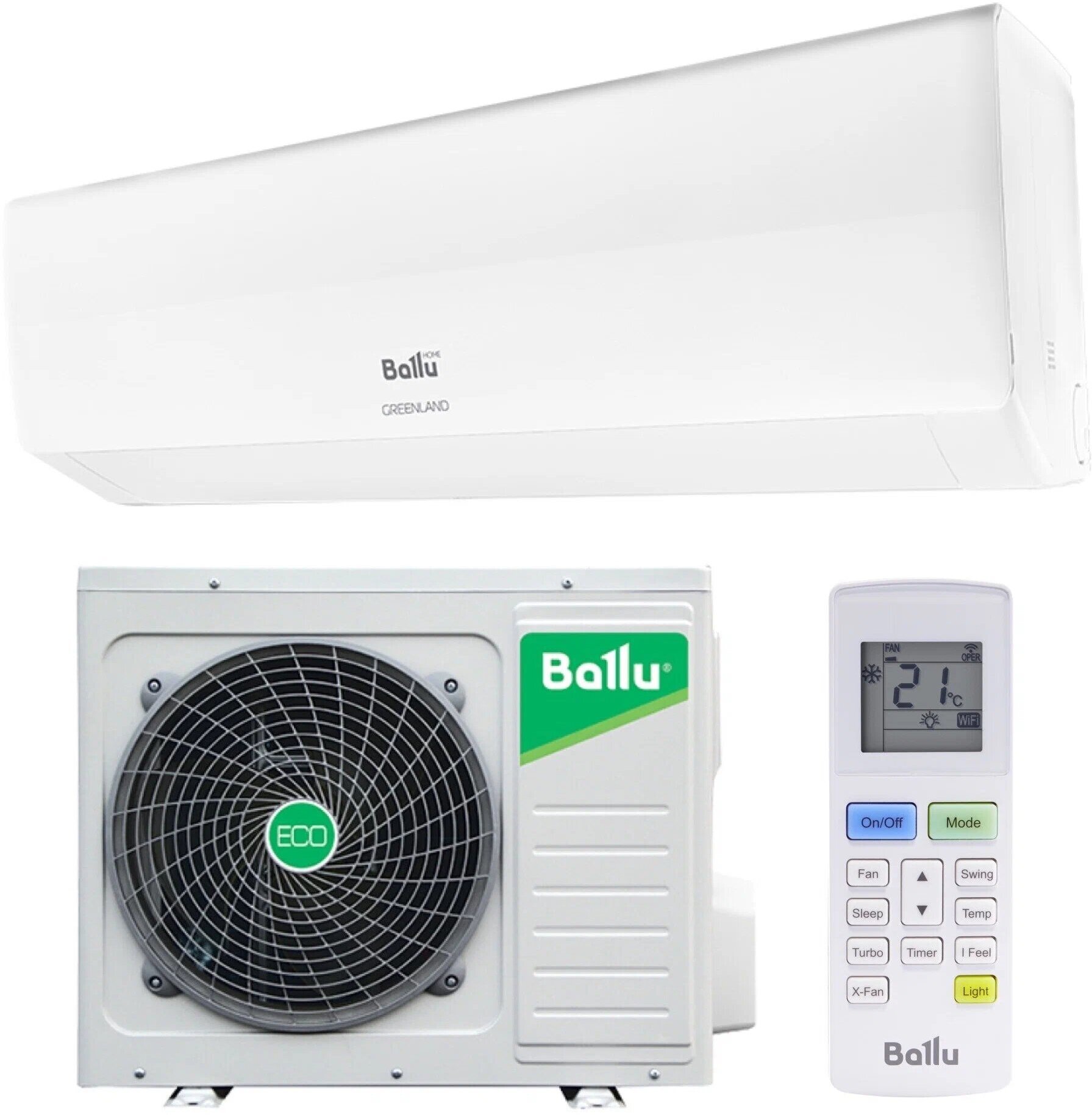 Сплит-система Ballu Greenland BSGR-07HN1_22Y, режим Турбо, функция I FEEL