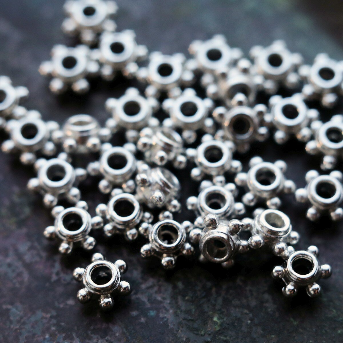 Разделитель для бусин ок. 90 шт. / спейсер, цвет платина, 5x3 мм