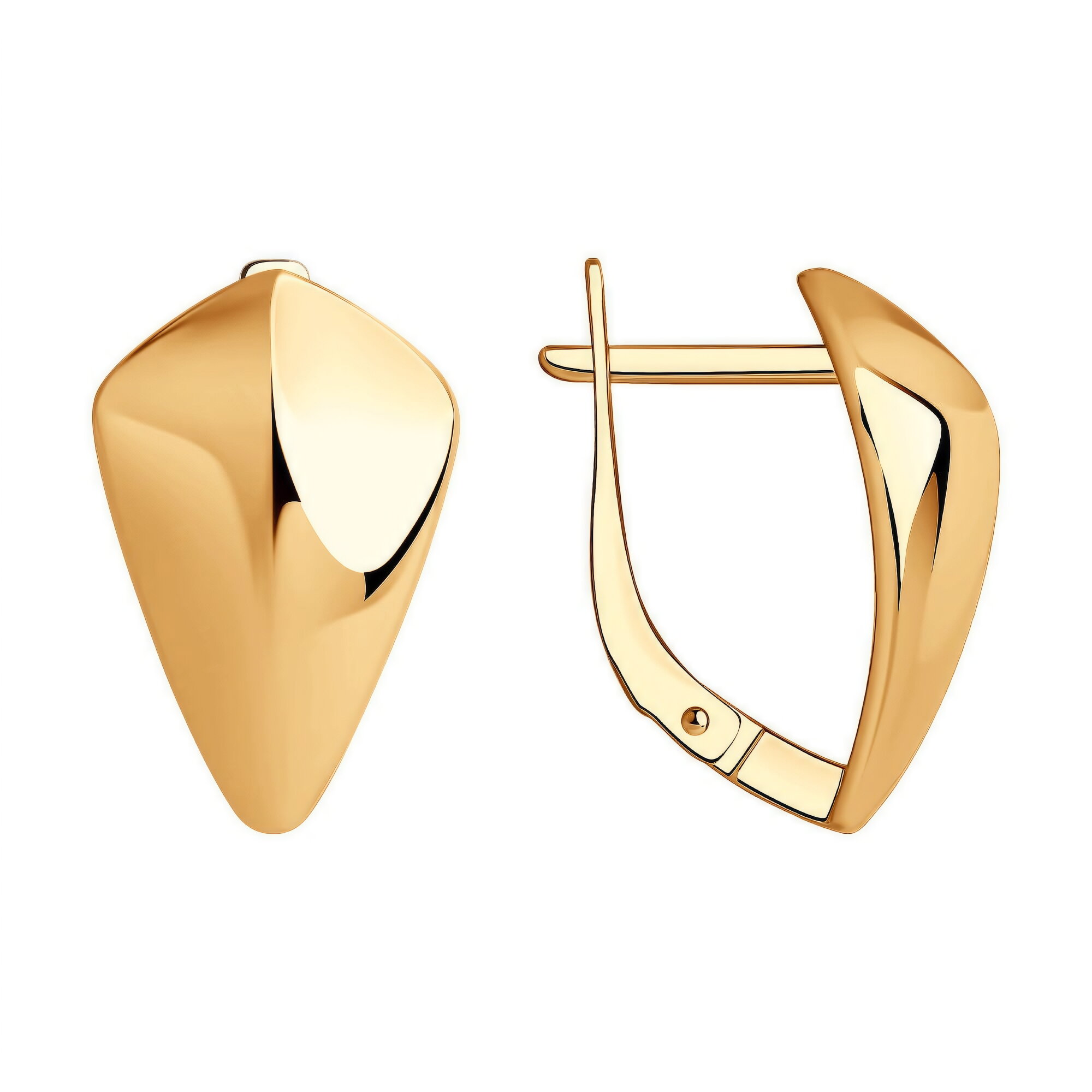 Серьги, серебро, 925 проба, золочение