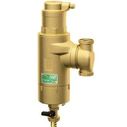 Деаэратор и грязуловитель 1 1/4"(ВР-ВР), с поворотным соединением FAR