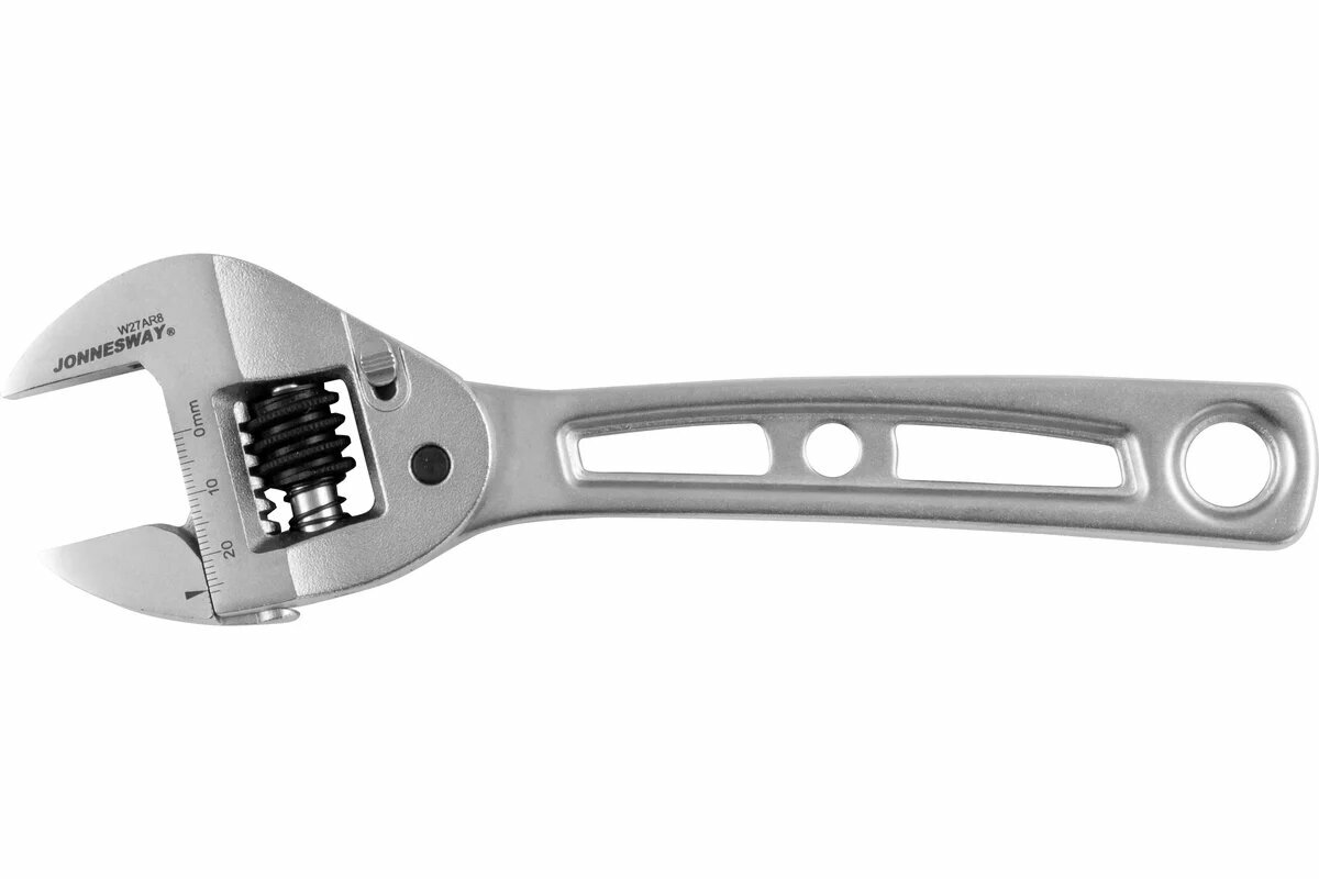Jonnesway W27AR8 Ключ разводной облегченный трещоточный, 0-26 мм, L-200 мм 46340