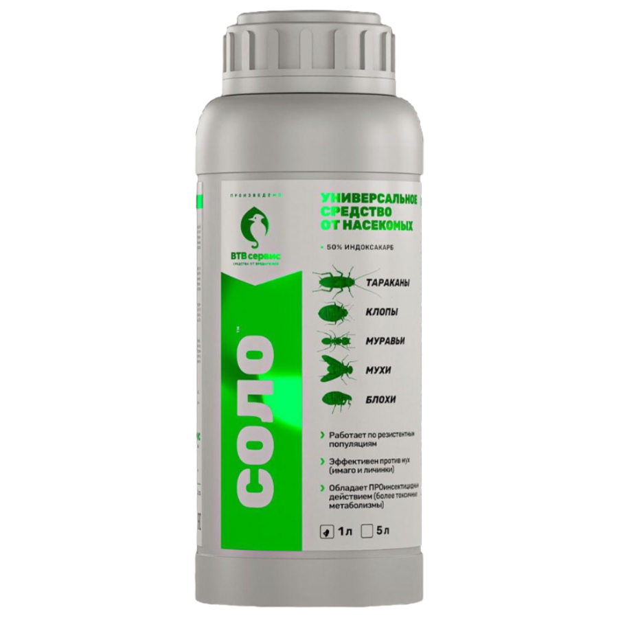 Инсектицид "Соло", концентрат, от тараканов и клопов, уничтожение насекомых, 1л