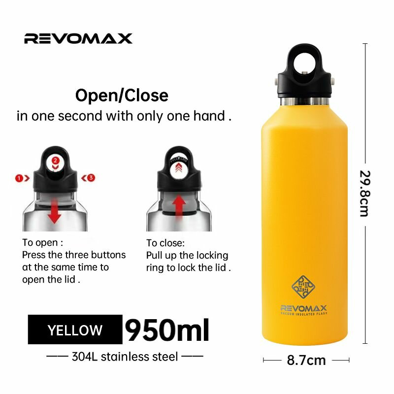 Теплоизоляционная чашка revomax большой емкости термос из