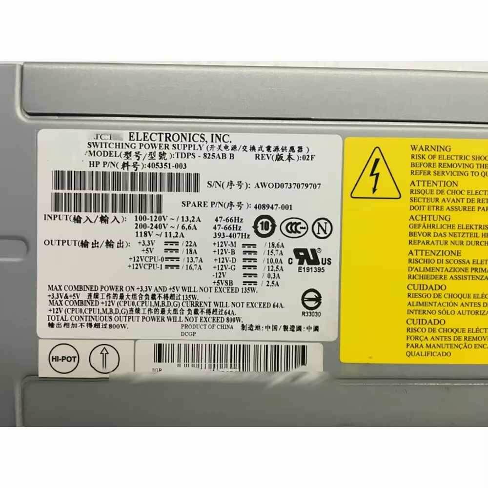 Блок питания HP TDPS-825AB B 800W 100-240V 405351-003 408947-001