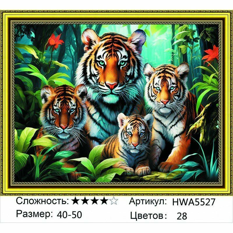 Алмазная мозаика Painting Diamond HWA5527, холст на подрамнике, круглые стразы, 40x50 см