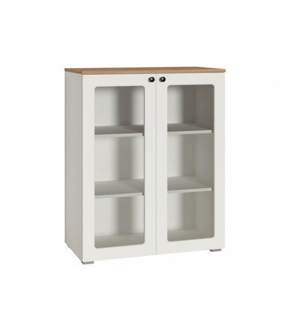 Витрина Опра 16.394.01 белый PE шагрень / дуб золотой craft 560064