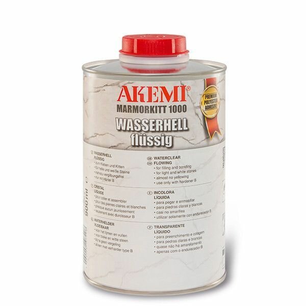 Мраморная шпатлевка-клей Akemi (Акеми) кристально-прозрачная 1000 Waterclear 1000 г.