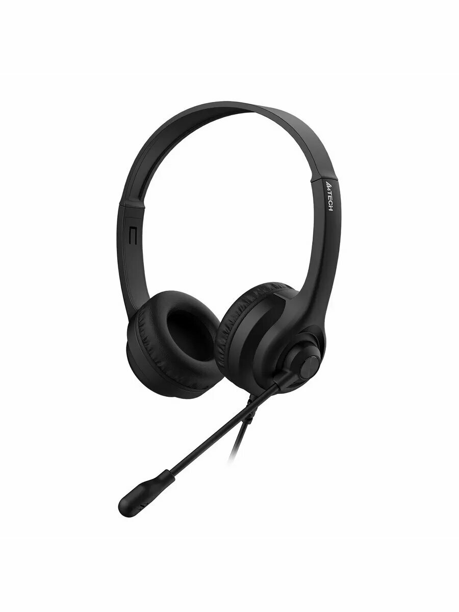 Наушники с микрофоном проводные, 2 м, USB, черные