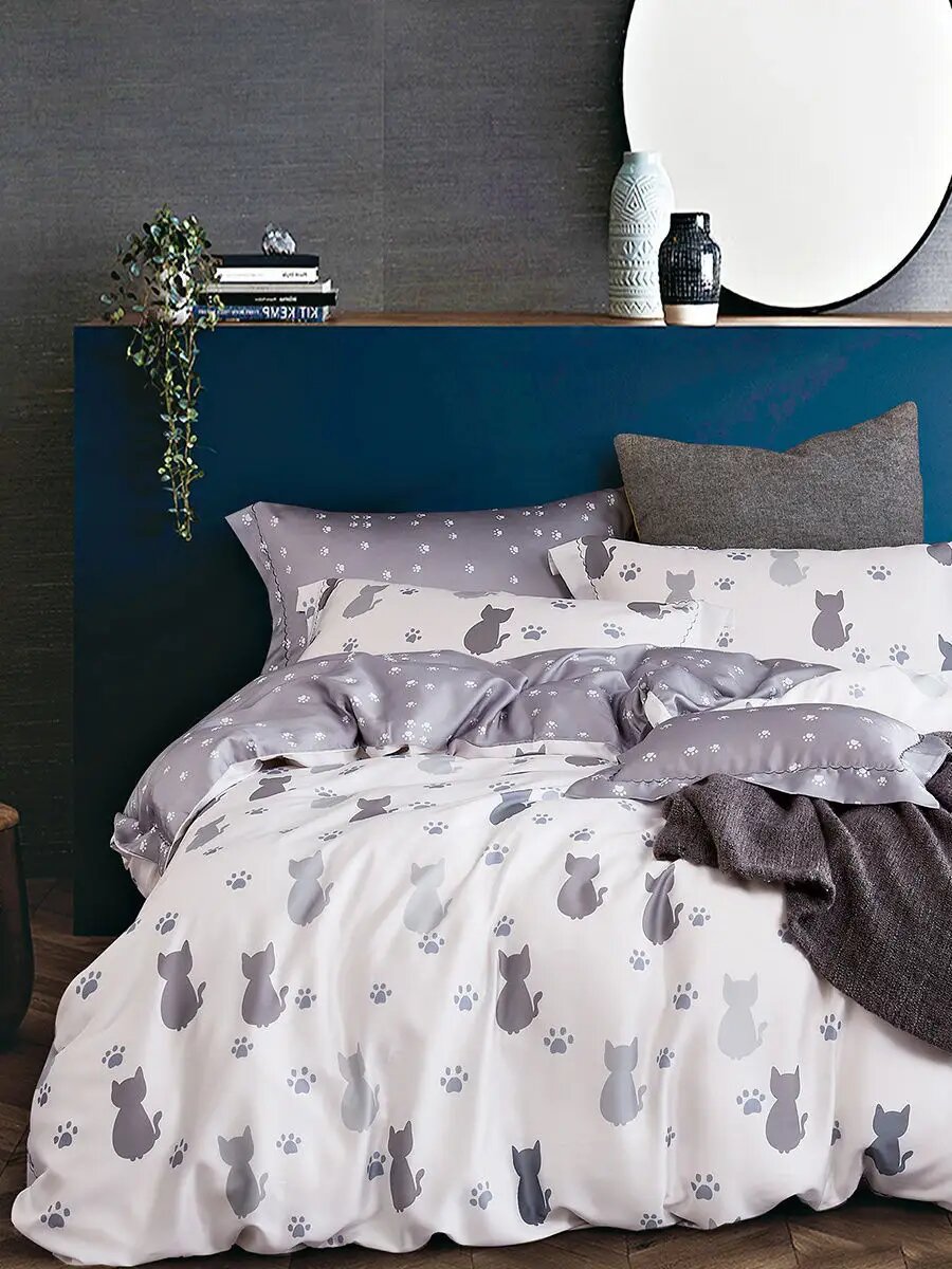 Постельное белье тенсель евро 4 наволочки Tencel