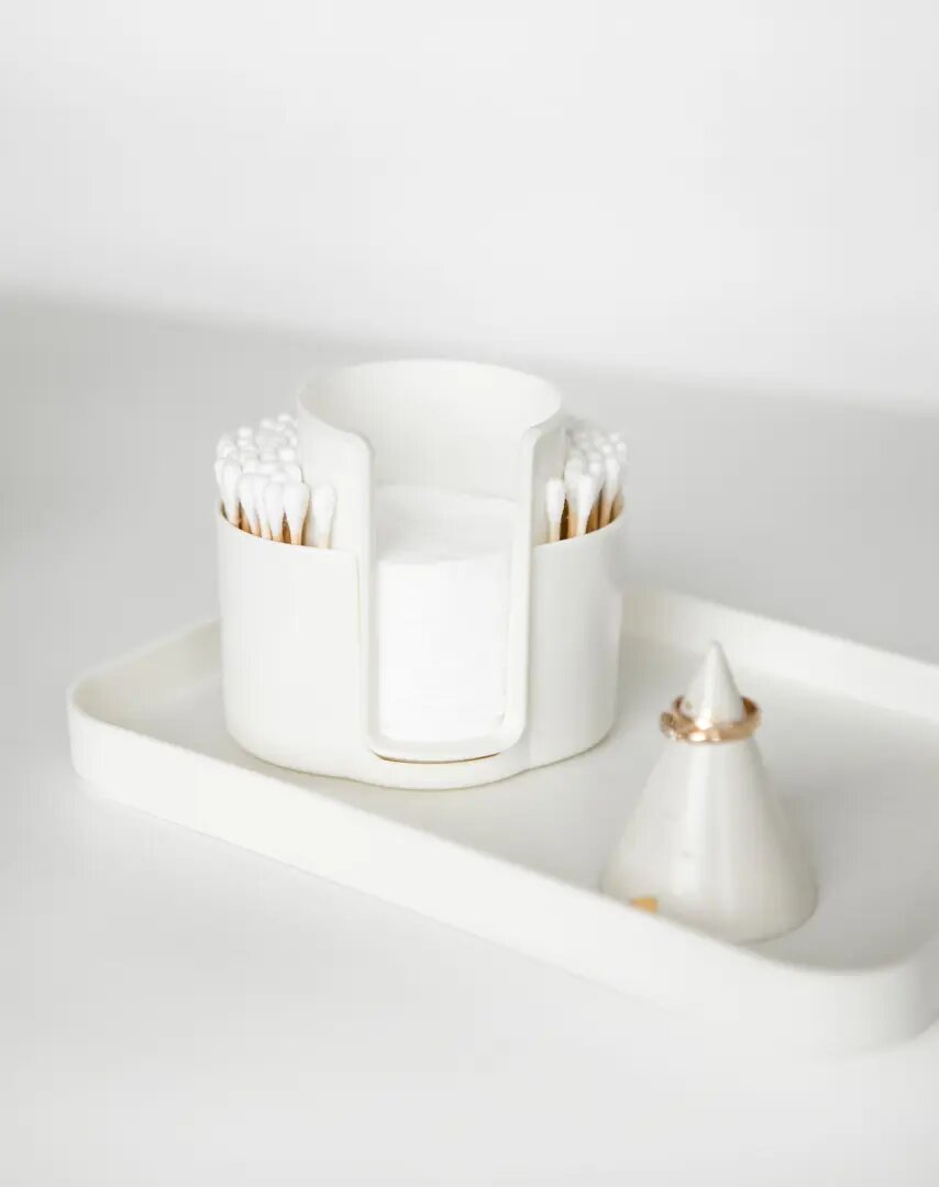 Контейнер для ватных дисков и палочек Berossi Zoy цвет слоновая кость