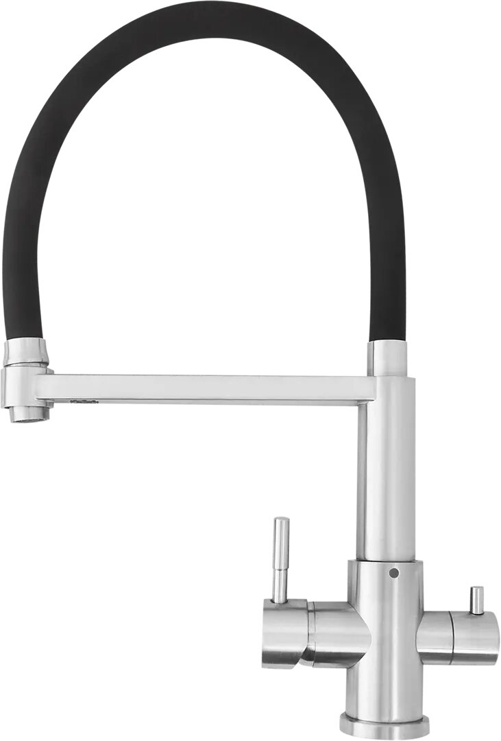 Смеситель кухонный Osgard высота 44 см с гибким изливом цвет черный