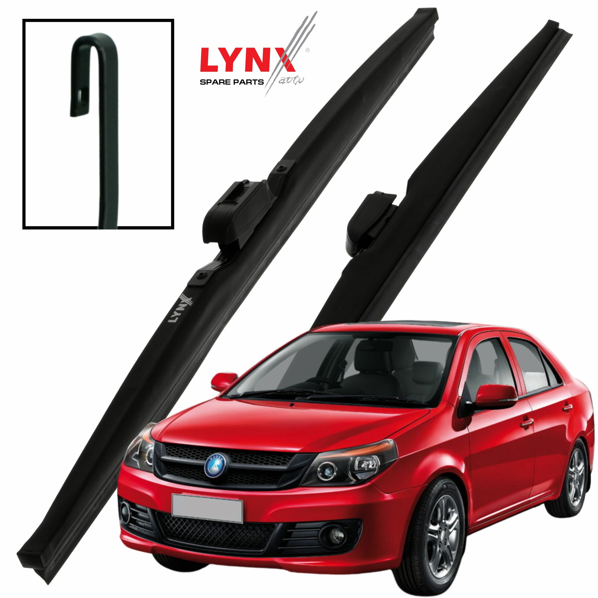 Дворники Geely GC6 / Джили ГС6 2014 2015 2016 2017 Щетки стеклоочистителя зимние LYNXauto 600мм-480мм к-т 2шт.