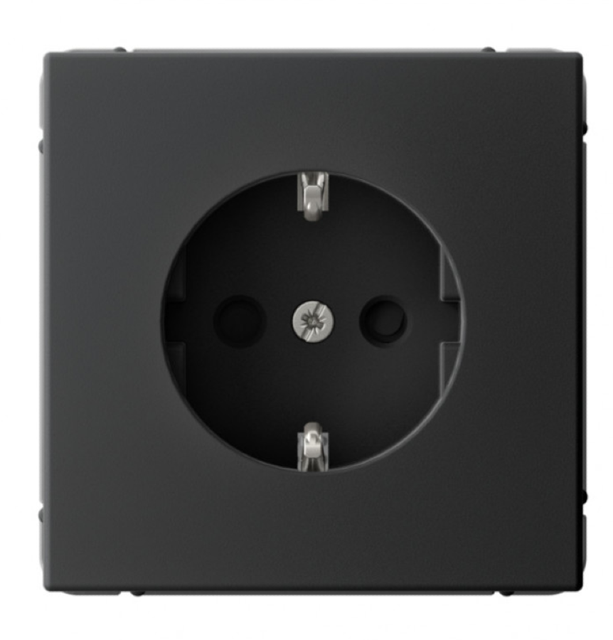 Розетка силовая штепсельная Systeme Electric / Систем Электрик ArtGallery, 16А IP20 карбон, с заземляющими контактами и шторками, GAL001045S / электрооборудование