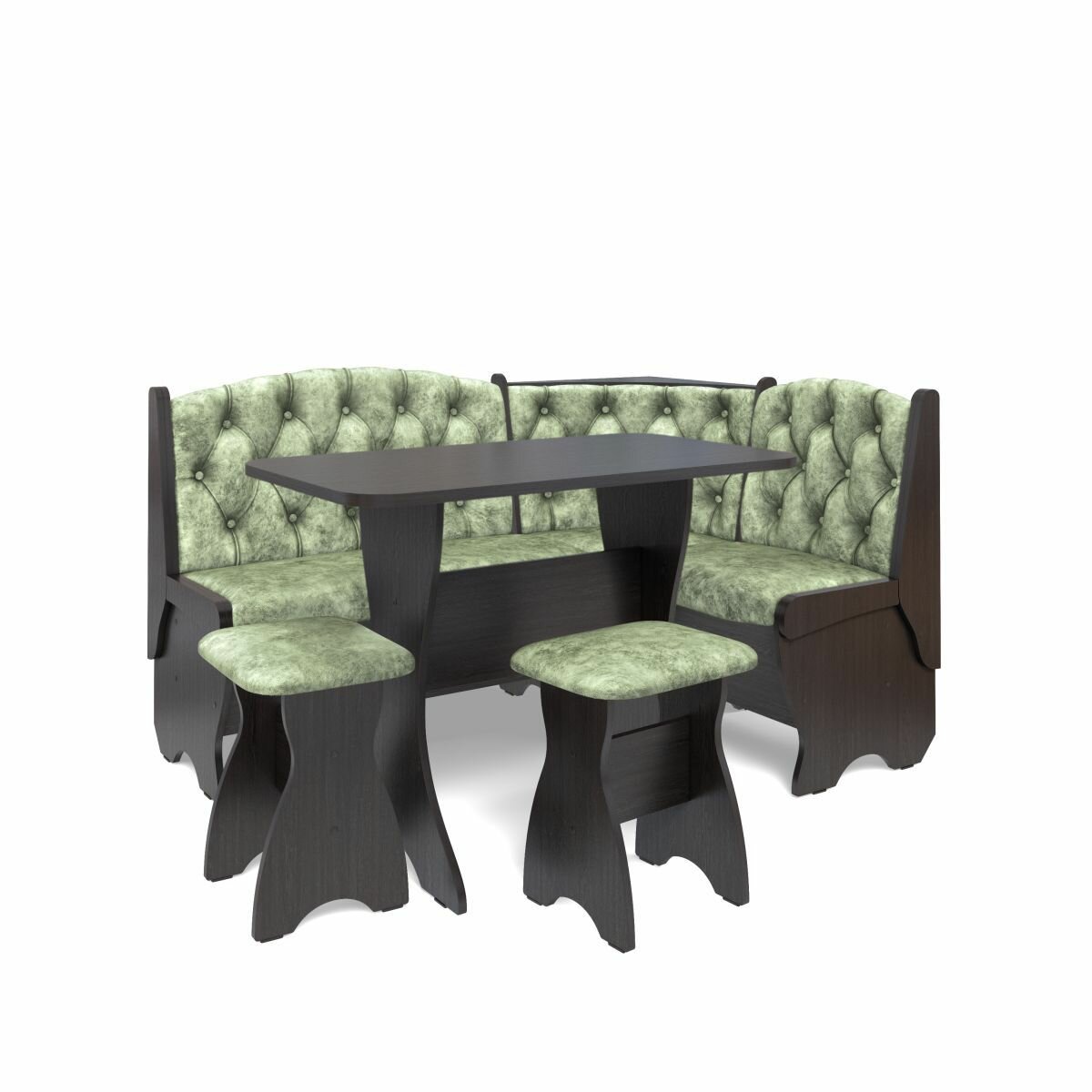 Кухонный уголок Оливия Люкс Венге/Велюр Мохито/Венге