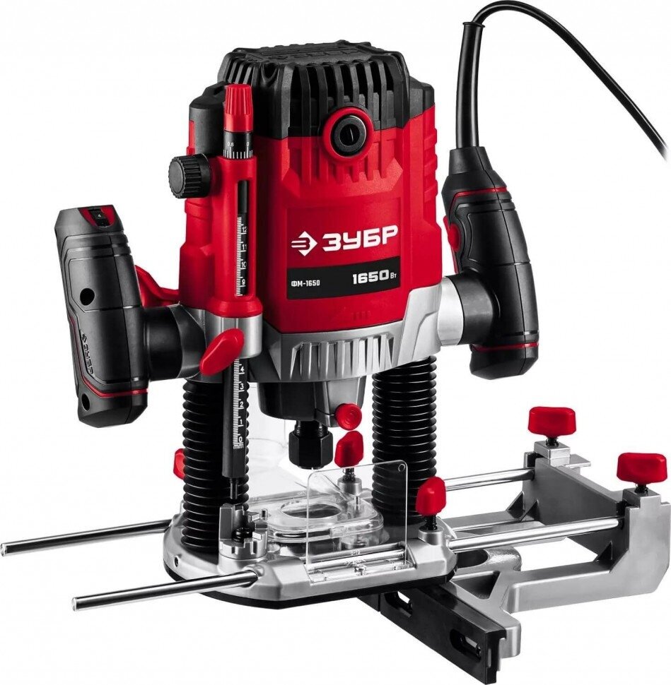 Вертикальный фрезер ЗУБР ФМ-1650, 1650 Вт красный/серебристый