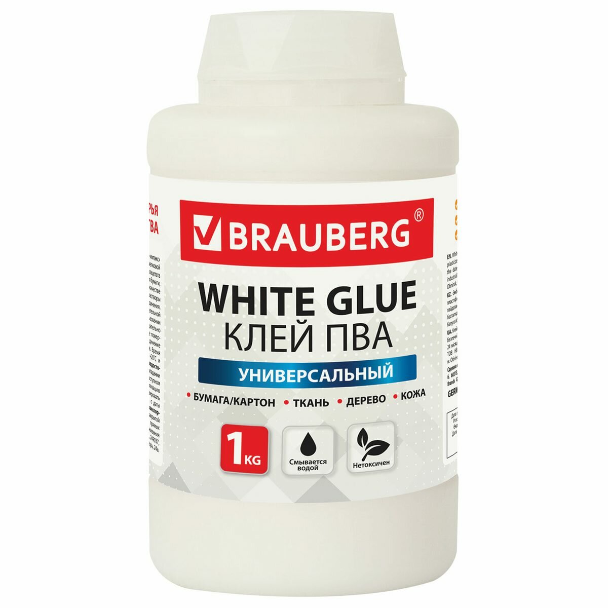 Клей ПВА Brauberg, 1000г, универсальный, без дозатора (600983), 6шт.