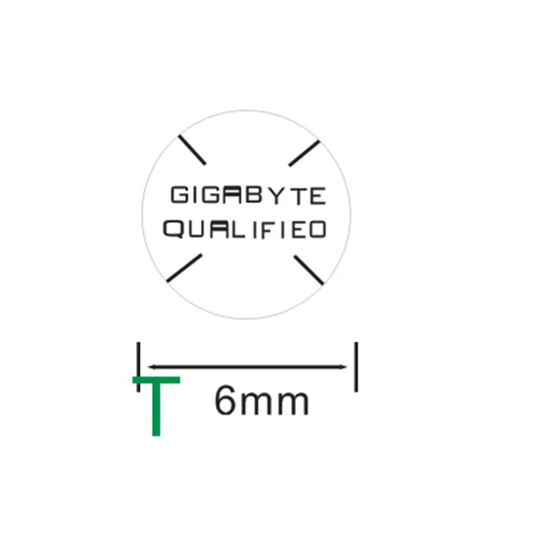 Этикетки Gigabyte Qualified, Цвет: T, 6 мм