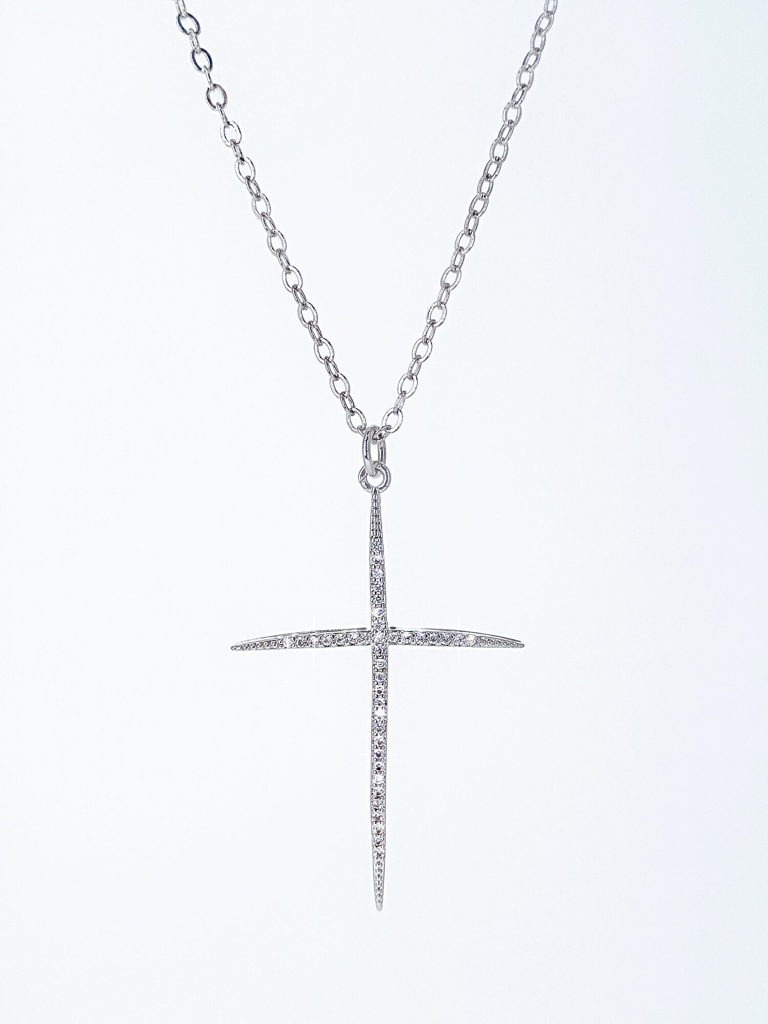 Крестик, фианит