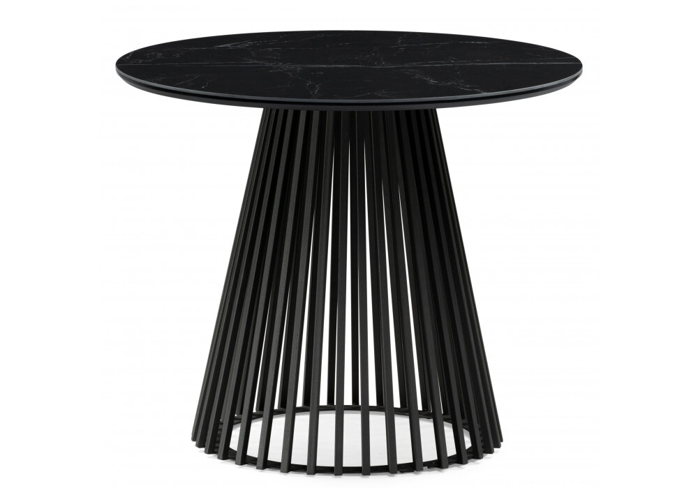 Стол Нэнси woodville черный, стекло и металл, круглая столешница