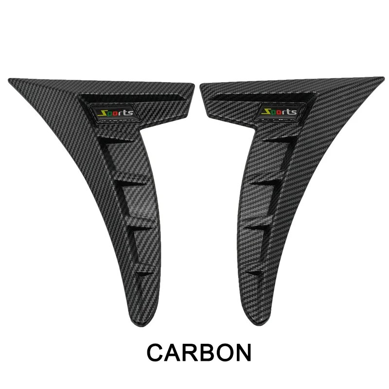 1 пара универсальных карбоновых черных автомобильных крыльев, боковые вентиляционные отверстия, воздухозаборник, решетка, наклейка, крышка, Стайлинг автомобиля, внешние аксессуары Carbon