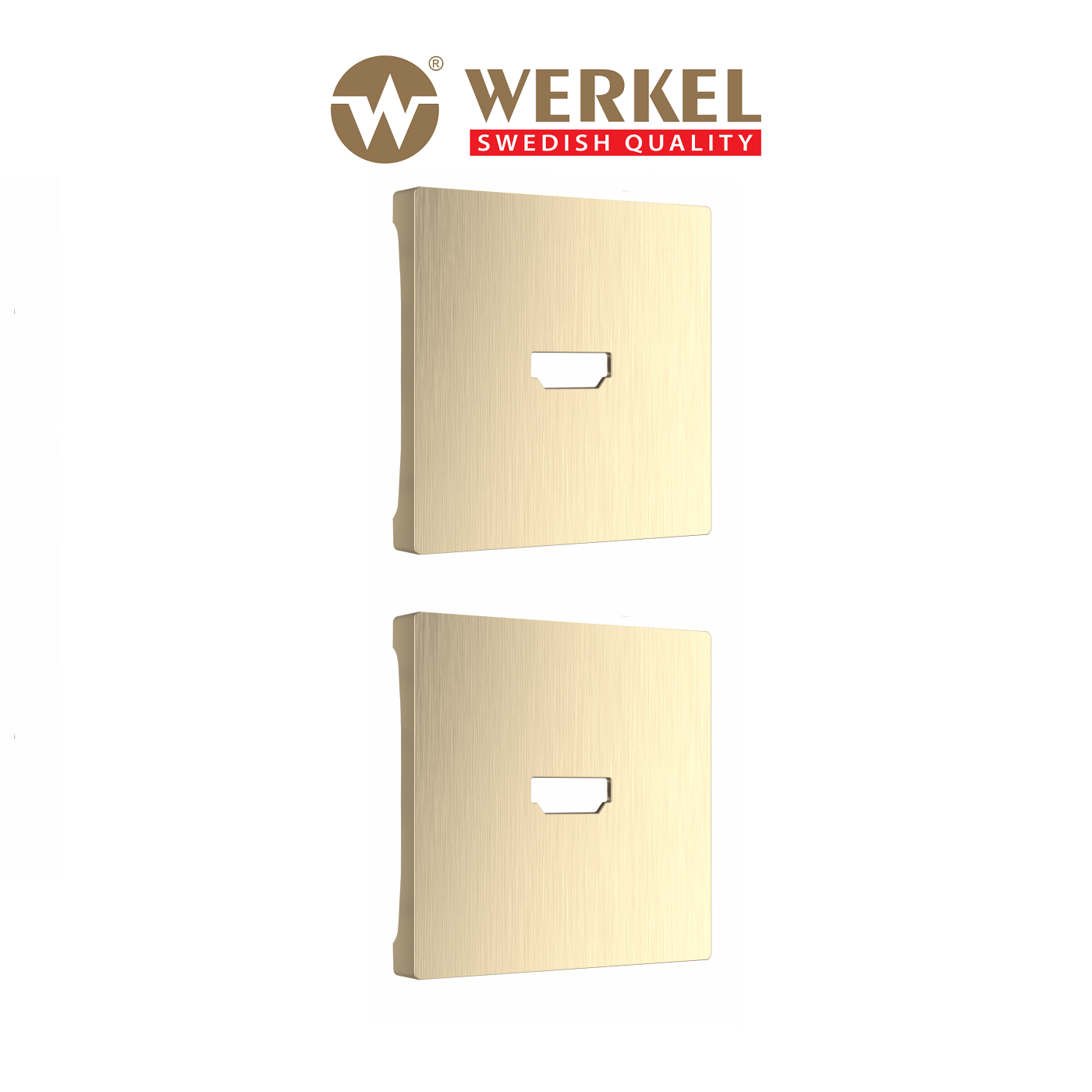 Накладка для розетки HDMI Werkel WL10-HDMI-CP, цвет шампань рифленый - комплект 2 шт.