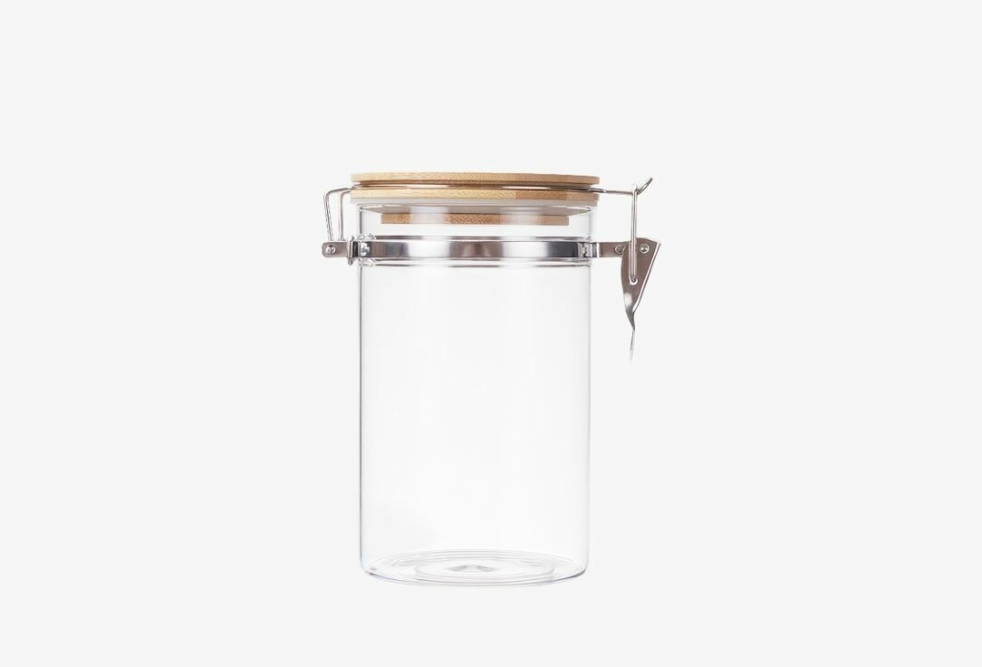 Банка для хранения KIMBERLY с деревянной крышкой и зажимом 1300 мл