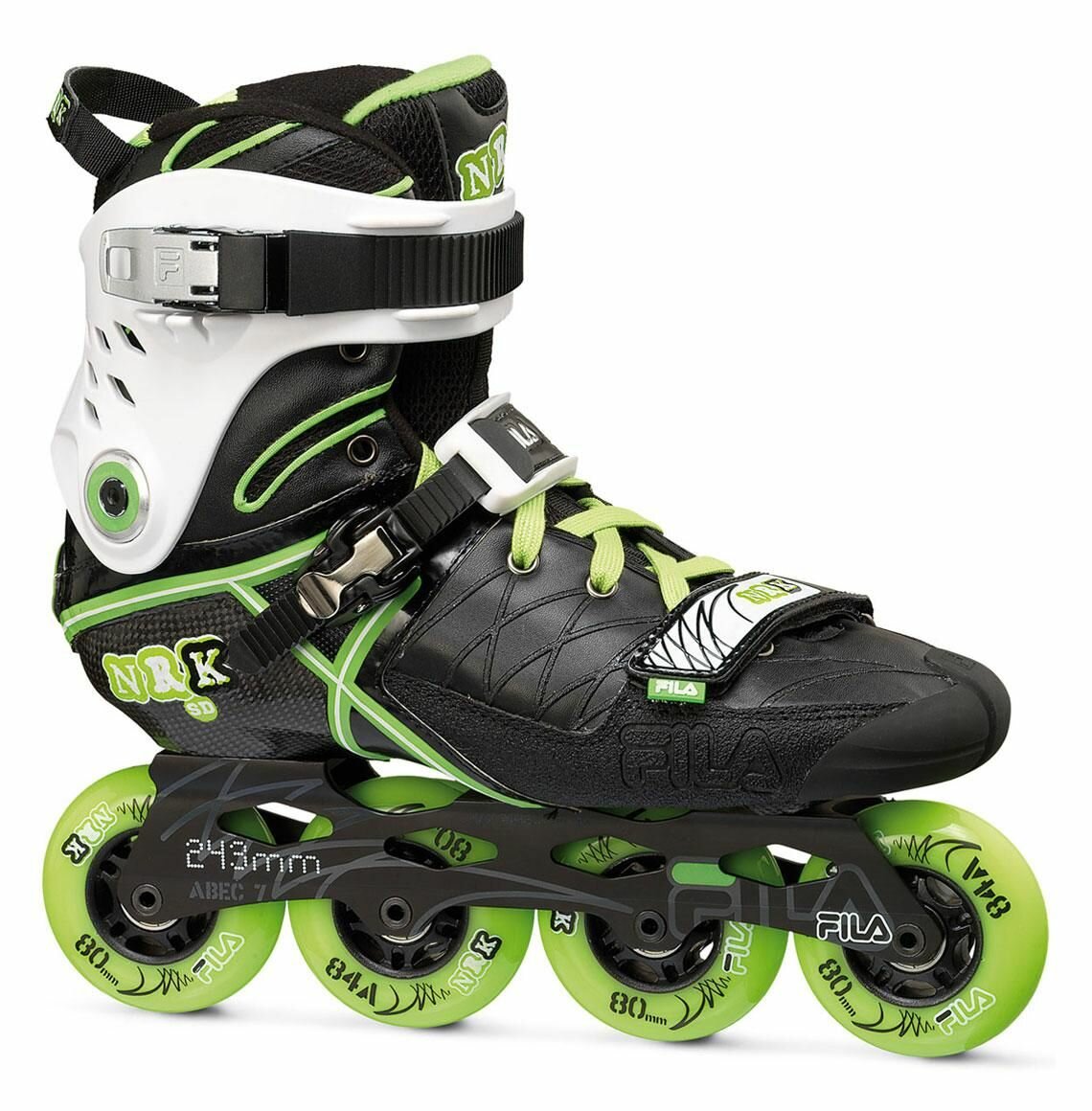 Коньки роликовые FILA NRK SD NOS Black/Green, 39 (UK6)