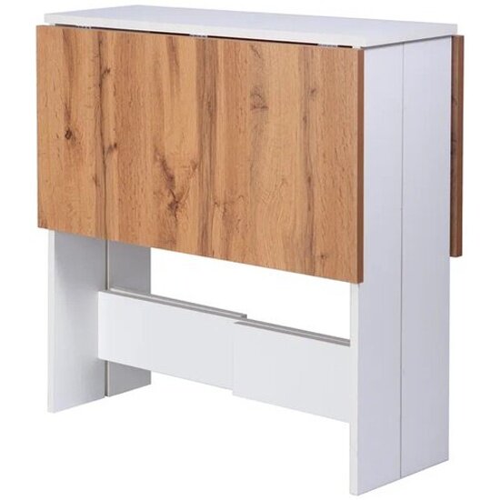 Стол обеденный Letta Nicole раскладной ЛДСП Дуб Вотан/Белое тиснение 1002/280х754(h)х760