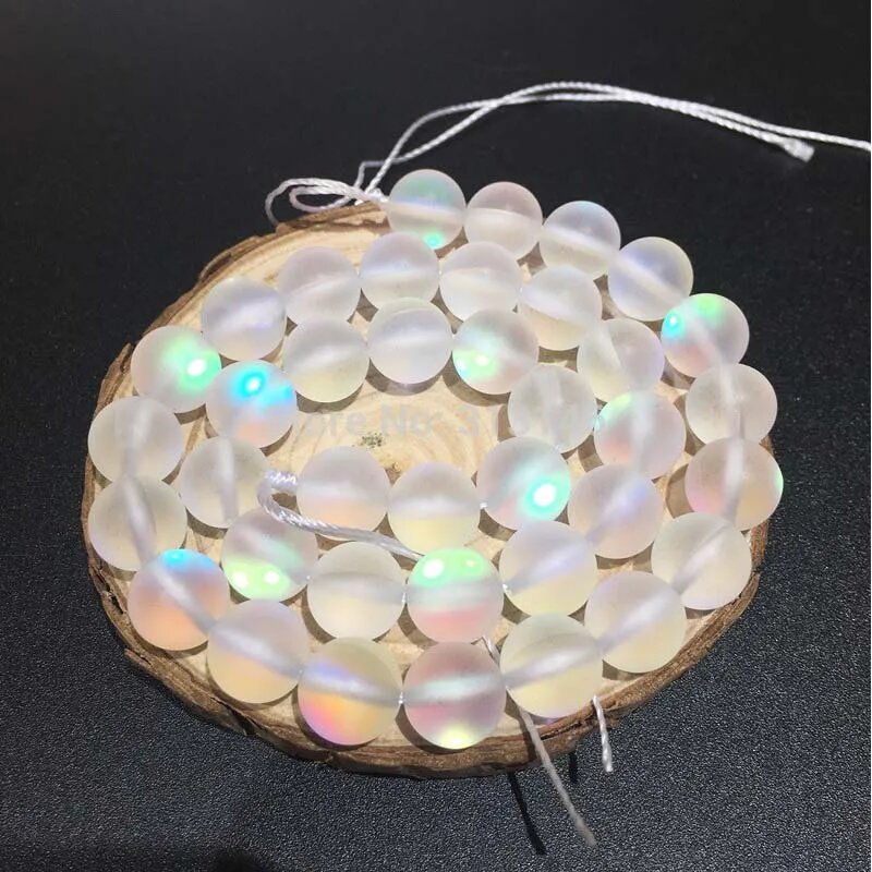 Кварцевые бусины MGIE круглые матовые 95 штук 6mm (approx 63 pcs), Белый, белый