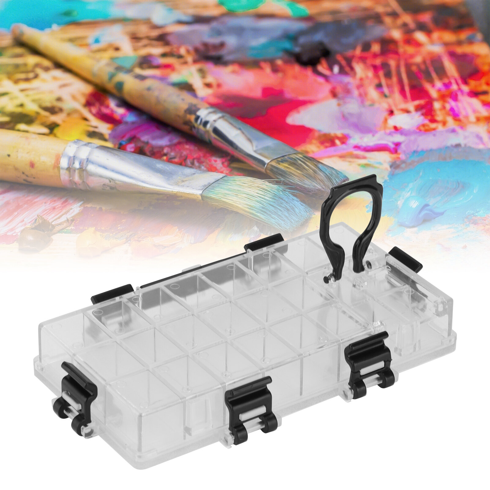 Коробка для акварельной палитры, увлажняющая герметичная коробка для красок с защитой от протечек с 24 отделениями для акварели