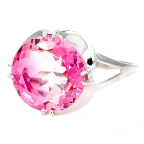 Кольцо, серебро, 925 проба, родирование, кварц