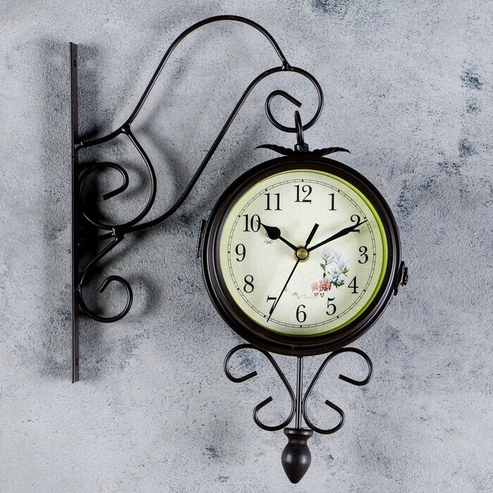 Часы настенные baojuzi двойные, серия: Садовые, "Весеннее настроение", d 14,5 см