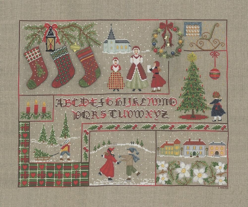 Набор для вышивания Le Bonheur Des Dames Abecedaire NoeL, Рождественская азбука, 42,5х33,5 см (ND. BD.2683)