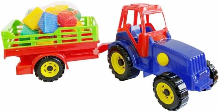 Трактор с прицепом Игрушки Поволжья с конструктором (ТР004)