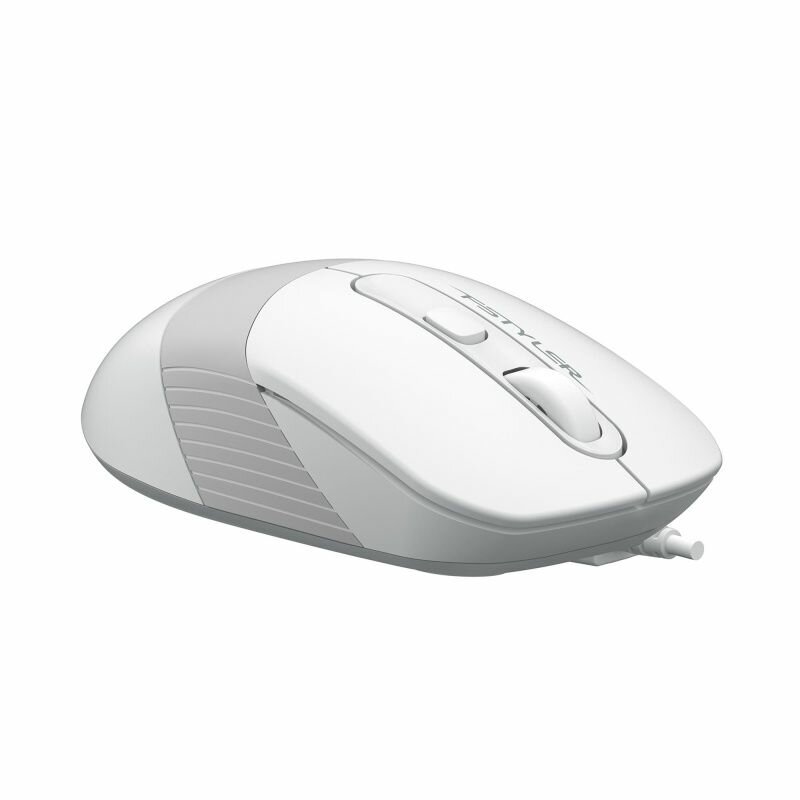 Компьютерная мышь A4Tech "Fstyler", бело-серая, 1600 dpi, USB, 4but (FM10S USB WHITE)